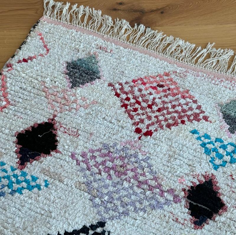 Tapis en Coton 150x93cm avec Franges - Polyvalent et Fait Main ...